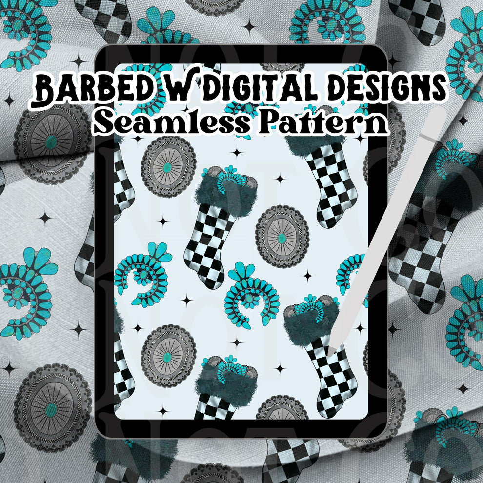 Christmas seamless pattern png, western Christmas png, yallternative p ...